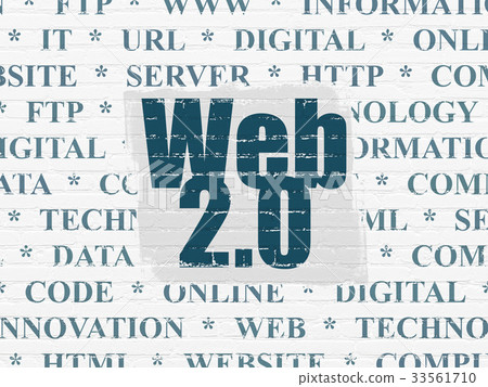 Web development concept: Web 2.0 on wall - Stock Illustration [33561710 ...