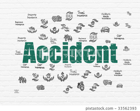 Insurance concept: Accident on wall background - Stock Illustration ...