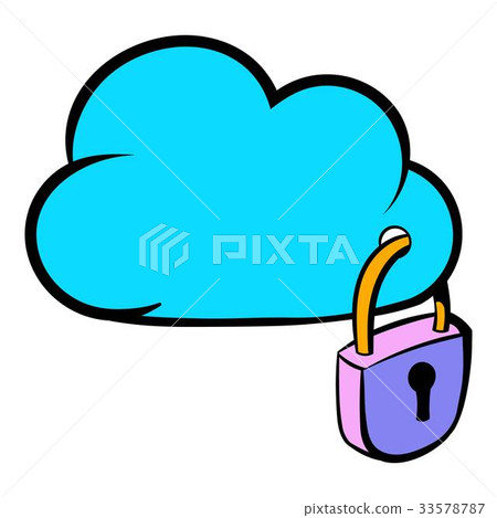 Cloud security icon cartoon - Stock Illustration [33578787] - PIXTA