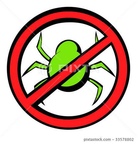 No computer virus, prohibition sign icon cartoon - Stock Illustration ...