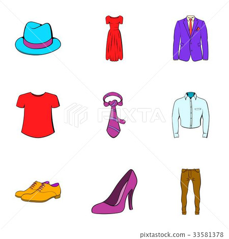 Fashion icons set, cartoon style - Stock Illustration [33581378] - PIXTA