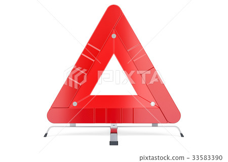 Warning Triangle, front view. 3D rendering - Stock Illustration ...