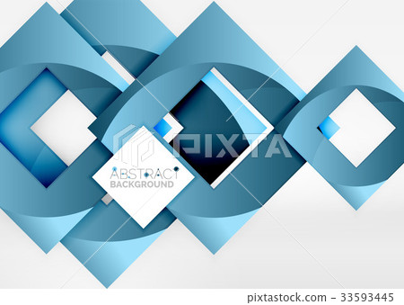 Squares geometric object in light 3d space - Stock Illustration ...