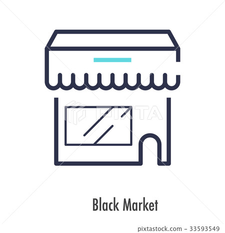 Black market thin line icon. vector symbol. - Stock Illustration ...