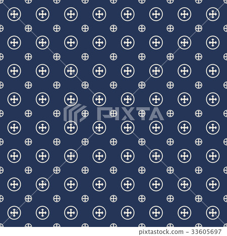 Seamless background navy blue cross round pattern. - Stock Illustration ...