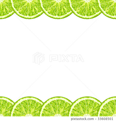 Vector seamless horizontal border of lime slices - Stock Illustration ...