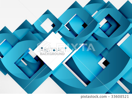 Squares geometric object in light 3d space - Stock Illustration ...
