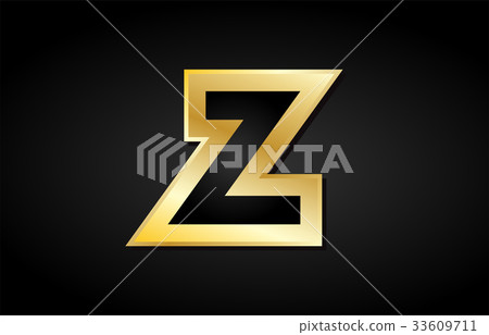 Z gold golden letter logo icon design - Stock Illustration [33609711 ...