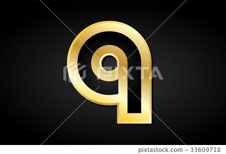 Q gold golden letter logo icon design - Stock Illustration [33609718 ...
