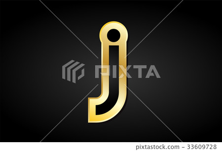 J gold golden letter logo icon design - Stock Illustration [33609728 ...