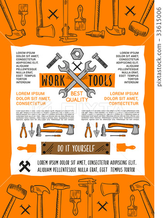 Vector poster do it yourself home repair work tool - Stock Illustration ...