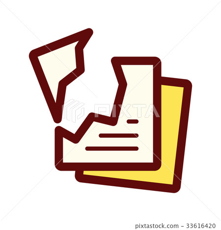 office two torn paper cartoon styles icon - Stock Illustration ...