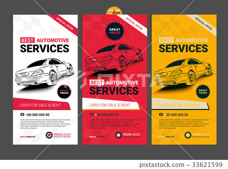 Automotive services banners collection layouts. - Stock Illustration ...