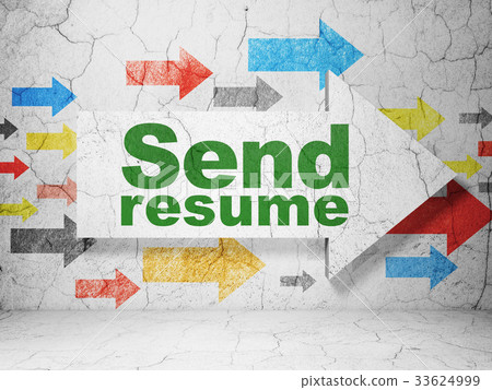Finance concept: arrow with Send Resume on grunge - Stock Illustration ...