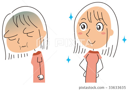 A woman with a swollen face - Stock Illustration [33633635] - PIXTA
