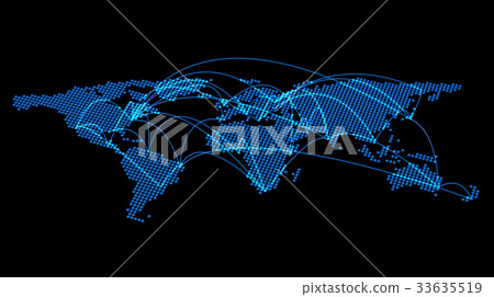 World cities connections 3d rendering - Stock Illustration [33635519 ...