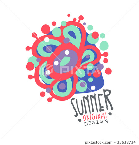 Summer logo template original design, colorful - Stock Illustration ...