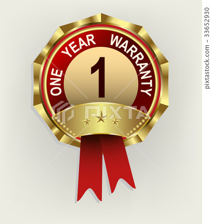 Emblem of gold color with text for one year - Stock Illustration ...