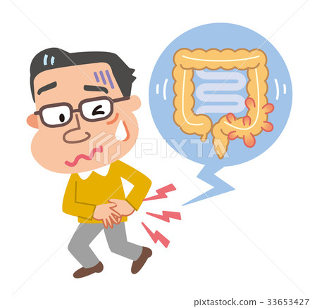 Colorectal diverticulitis male illustration - Stock Illustration ...