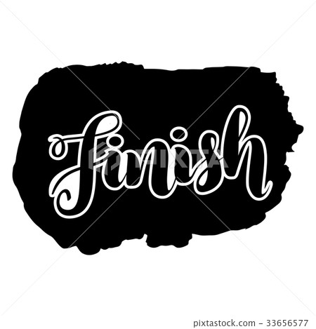 Finish lettering word vector illustration. - Stock Illustration ...