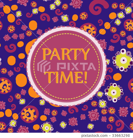 It's Party time! Vector seamless pattern with hand - Stock Illustration ...