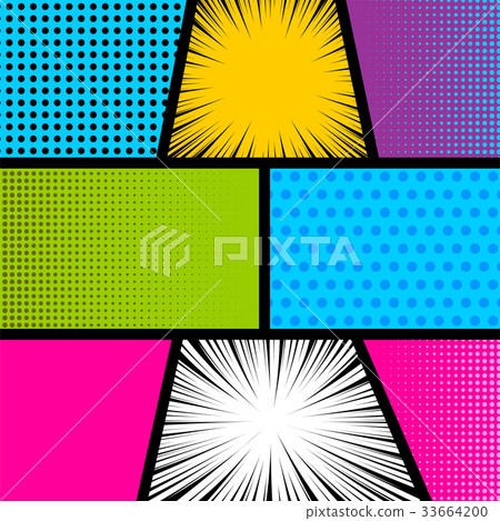 Pop art comic book strip background - Stock Illustration [33664200] - PIXTA