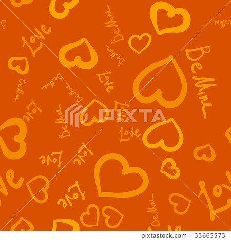 Be mine, love and hearts on brown background - Stock Illustration ...