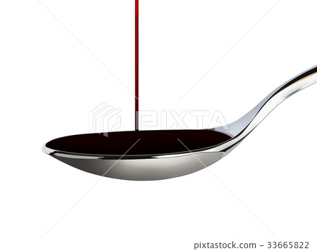Liquid falling on a spoon - Stock Illustration [33665822] - PIXTA
