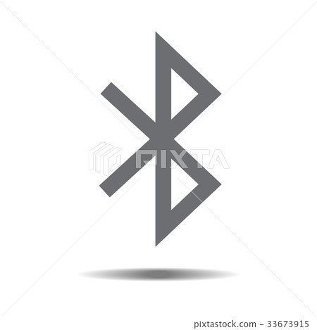 Bluetooth flat sign vector gray Icon with shadow - Stock Illustration ...