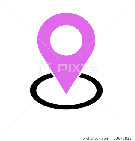 Location pink check in icon vector. Pin sign - Stock Illustration ...
