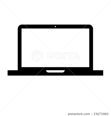 Laptop black icon in trendy flat style isolated - Stock Illustration ...