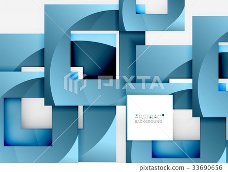 Squares geometric object in light 3d space - Stock Illustration ...