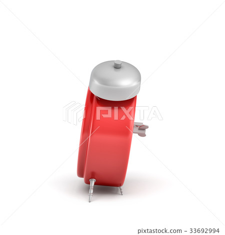 3d rendering of a red vintage alarm clock with-插圖素材 [33692994] - PIXTA圖庫