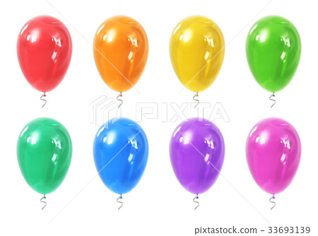 Set of color inflatable air balloons - Stock Illustration [33693139 ...