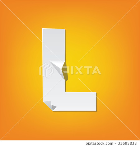 L capital letter fold english alphabet New design - Stock Illustration ...