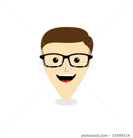 nerd geek map pin locator - location marker vector - Stock Illustration ...