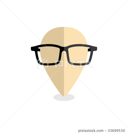 nerd geek map pin locator - location marker vector - Stock Illustration ...