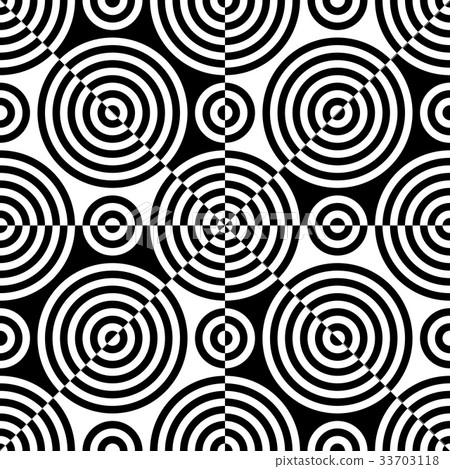 Seamless Circle and Triangle Pattern - Stock Illustration [33703118 ...