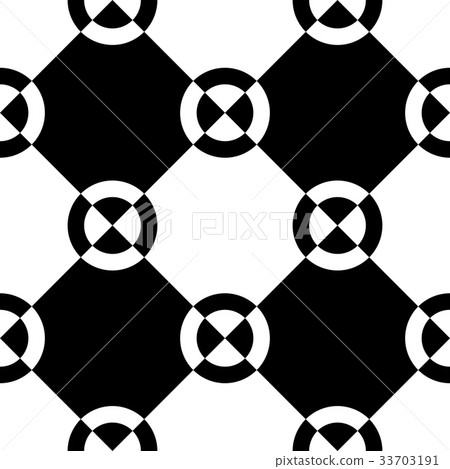 Seamless Circle and Square Pattern - Stock Illustration [33703191] - PIXTA