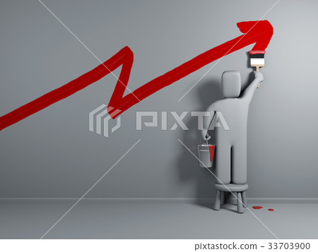 Person draw red arrow - Perspective in business - Stock Illustration ...
