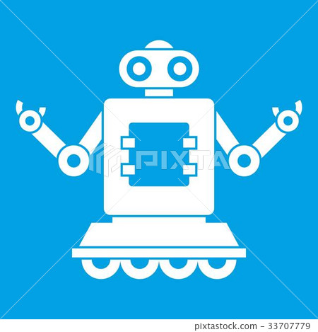 Cyborg on wheels icon white - Stock Illustration [33707779] - PIXTA