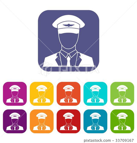 Pilot icons set - Stock Illustration [33709167] - PIXTA