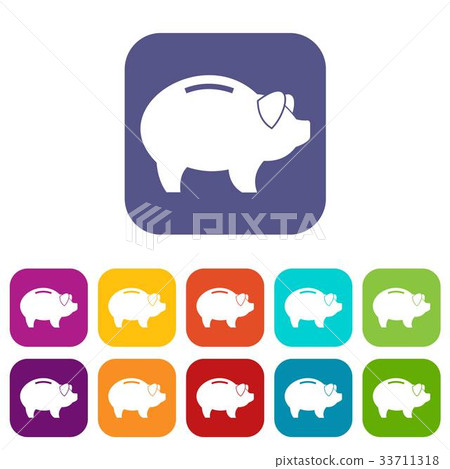 Piggy icons set - Stock Illustration [33711318] - PIXTA