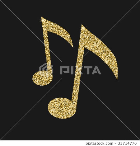 Musical notes icon with glitter effect, isolated - Stock Illustration ...
