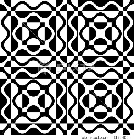 Seamless Curved Shape Pattern-插圖素材 [33724003] - PIXTA圖庫