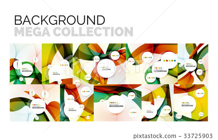 Set of abstract backgrounds, geometric color wavy - Stock Illustration ...