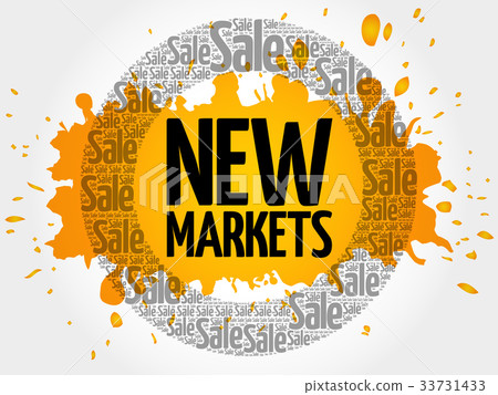 New Markets stamp words cloud - Stock Illustration [33731433] - PIXTA