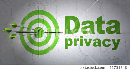 Security concept: target and Data Privacy on wall - Stock Illustration ...