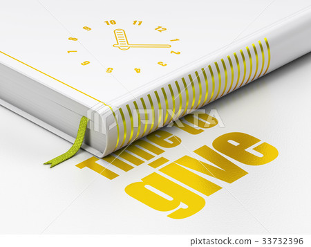 Time concept: book Clock, Time To Give on white - Stock Illustration ...