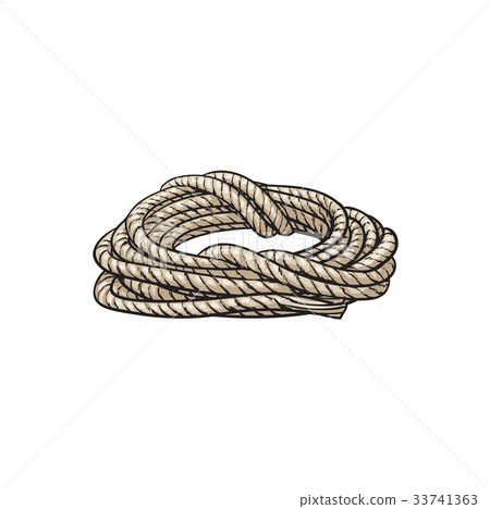 Roll of ship rope, cartoon vector illustration - Stock Illustration ...